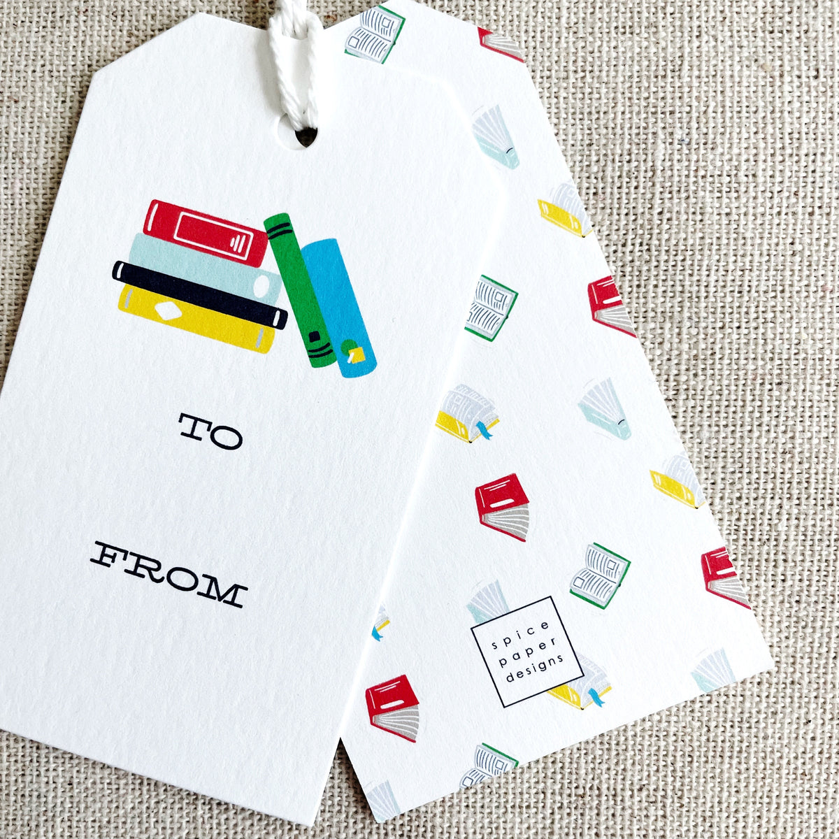 Library Books Hang Tag Set | non-personalized – Spice Paper Designs
